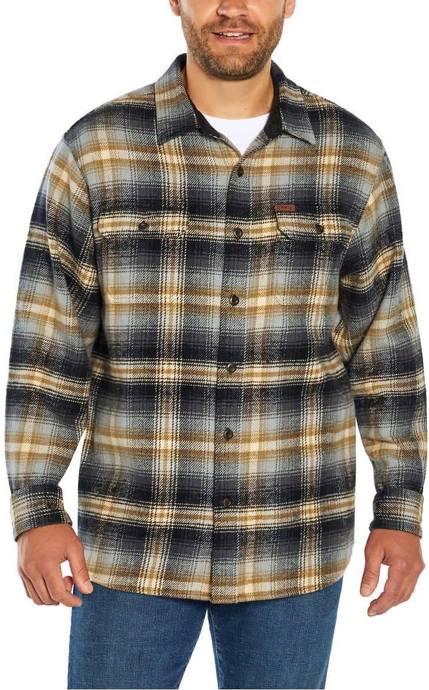 Orvis Men’s Spread Collar Flannel Shirt (Black,Medium) - Walmart.com