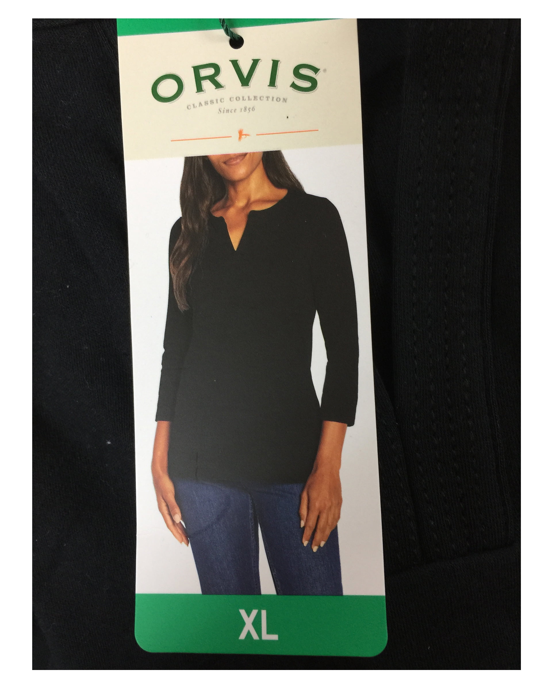 Orvis Women's 3/4 Sleeve Tunic Top (Black, Medium) - Walmart.com