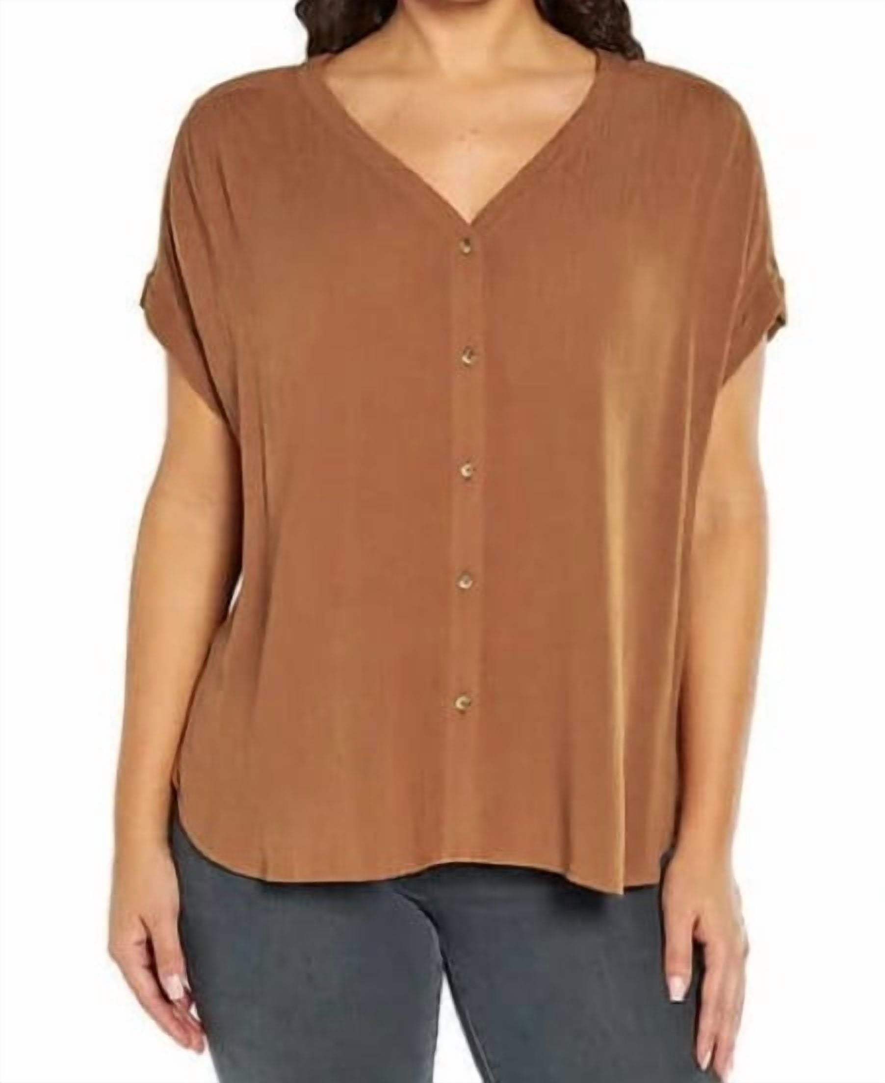 Orvis Ladies' Size Large (10-12) Button Front Blouse, Rust (Brown ...