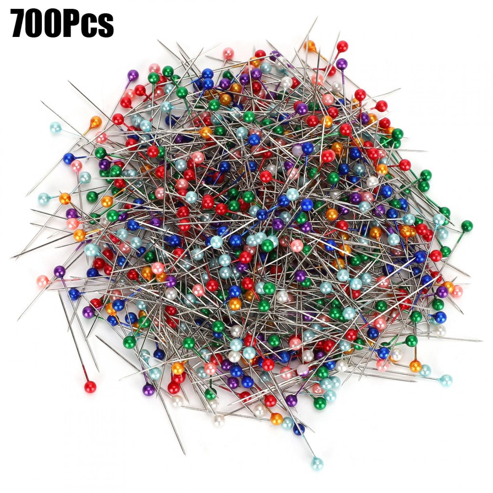 Orvunela 700 Pieces Multicolor Sewing Pearl Pins 1.5 Inches Round Head ...