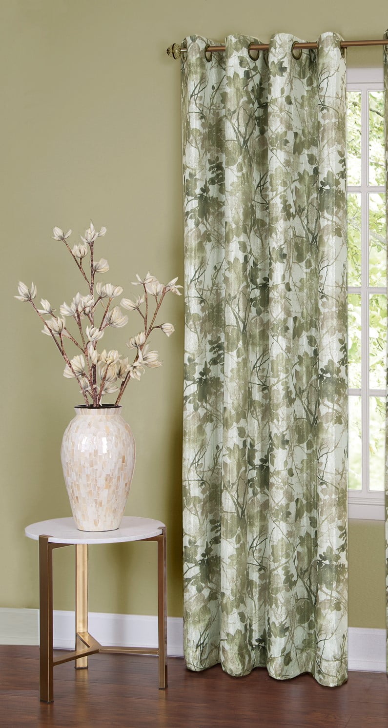 Orwell - Lined Grommet Window Curtain Panel - 50x63 - Green - Walmart.com