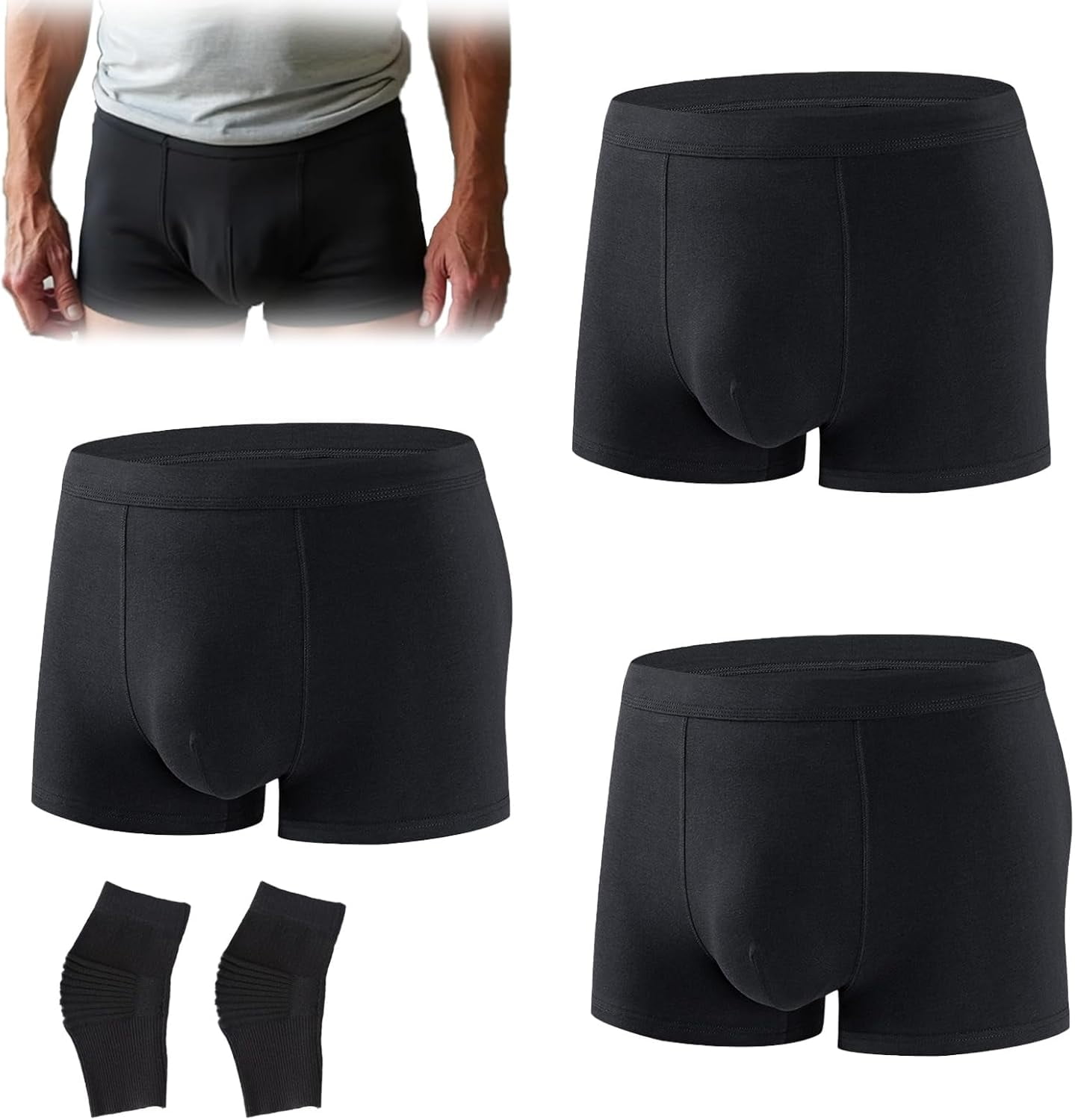 Orykas Mens Incontinence Boxer Briefs, Ultra-Absorbent Incontinence ...