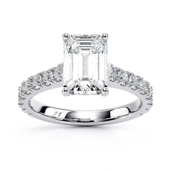 Myrah Jewel 14K White Gold Over Round Cut Diamond Wedding Ring - Lab ...