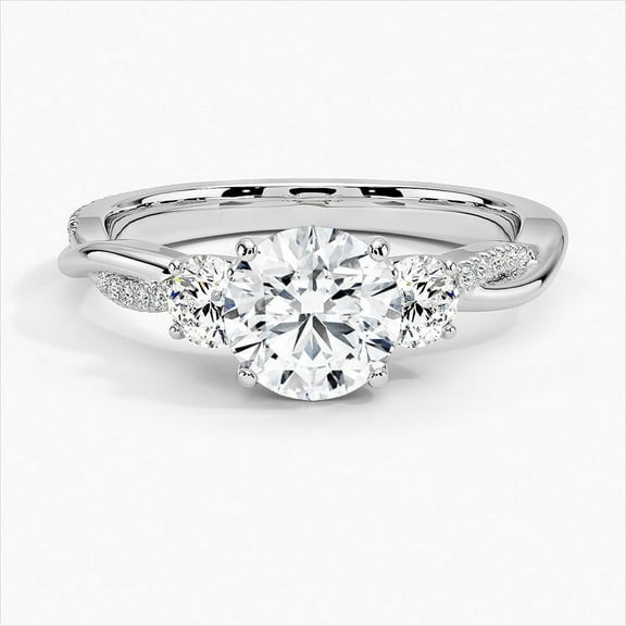 Alpha Jewel 1 Ct Round Cut Lab Created Simulated Diamond Ring - 14K ...