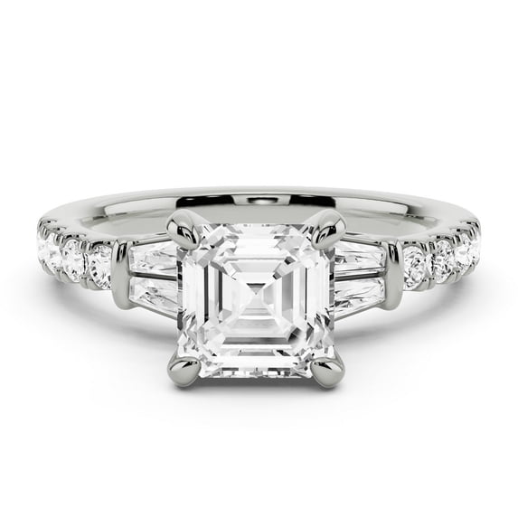 Oryn Jewel 2.13 Ct Asscher Cut Halo Lab-Created Simulated Diamond ...