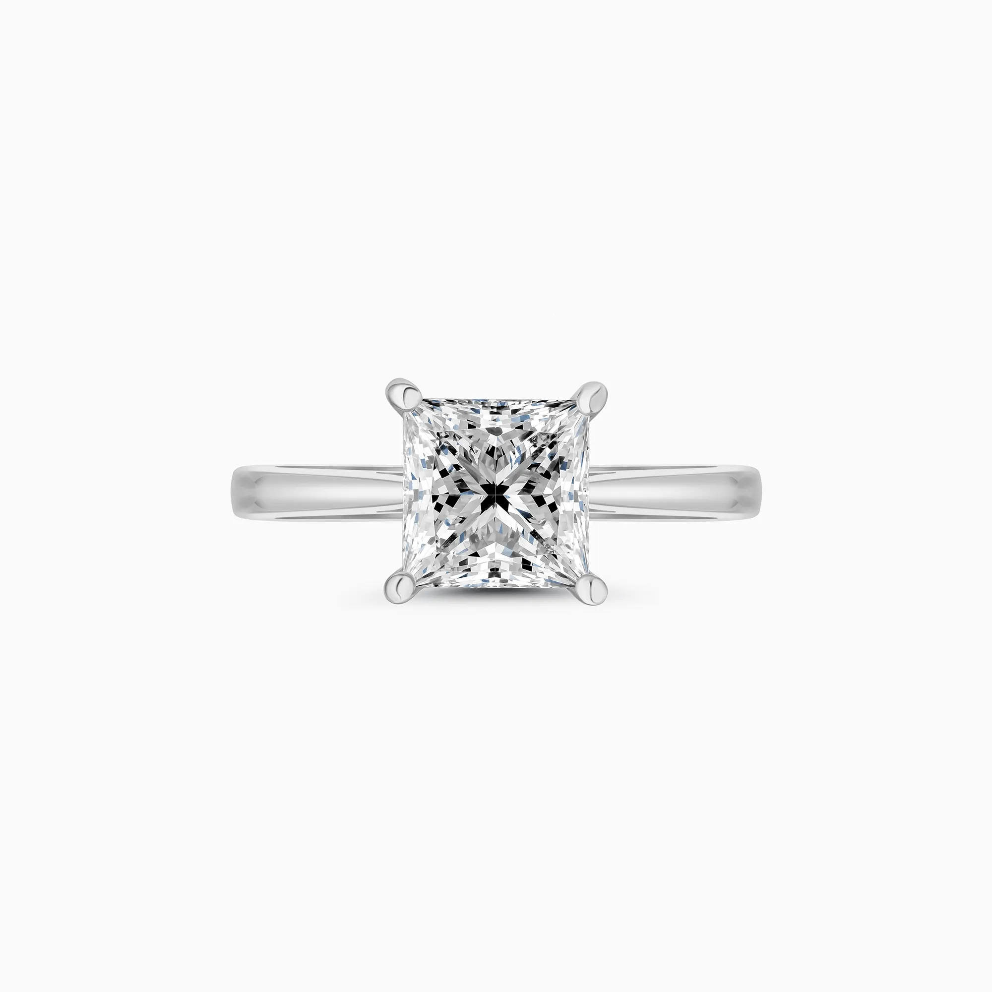 Oryn Jewel 2.3 Ct Princess Cut Diamond Engagement Ring - 14K White Gold ...