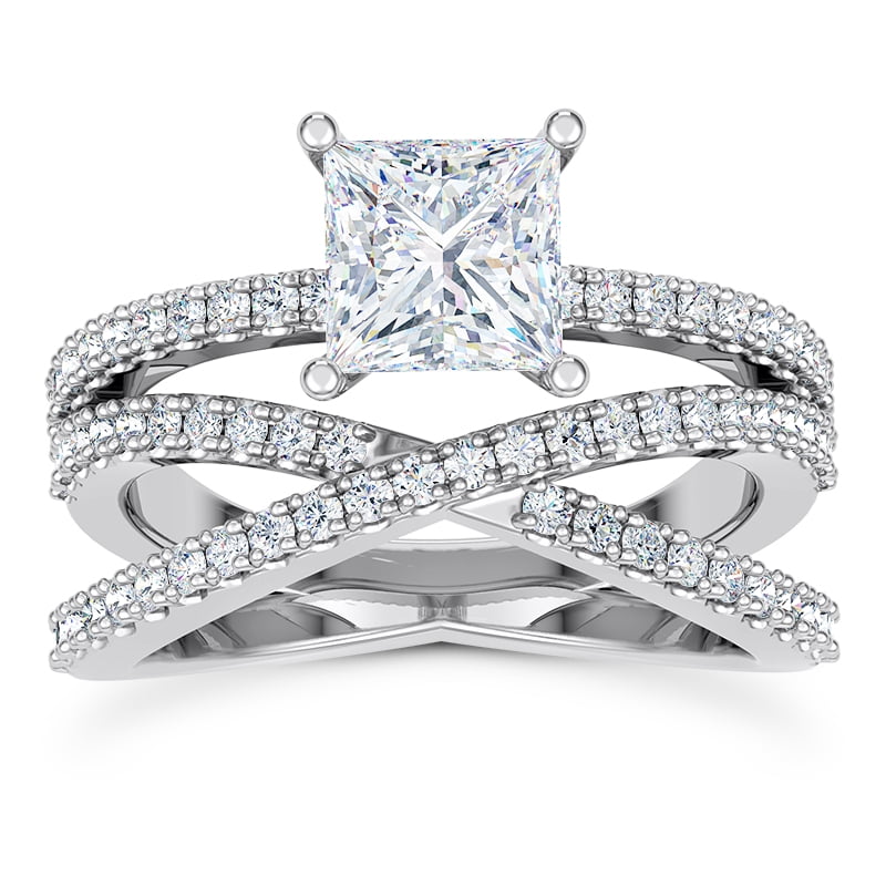 Oryn Jewel Diamond Bridal Jewelry - Princess Cut Lab Created Stone ...