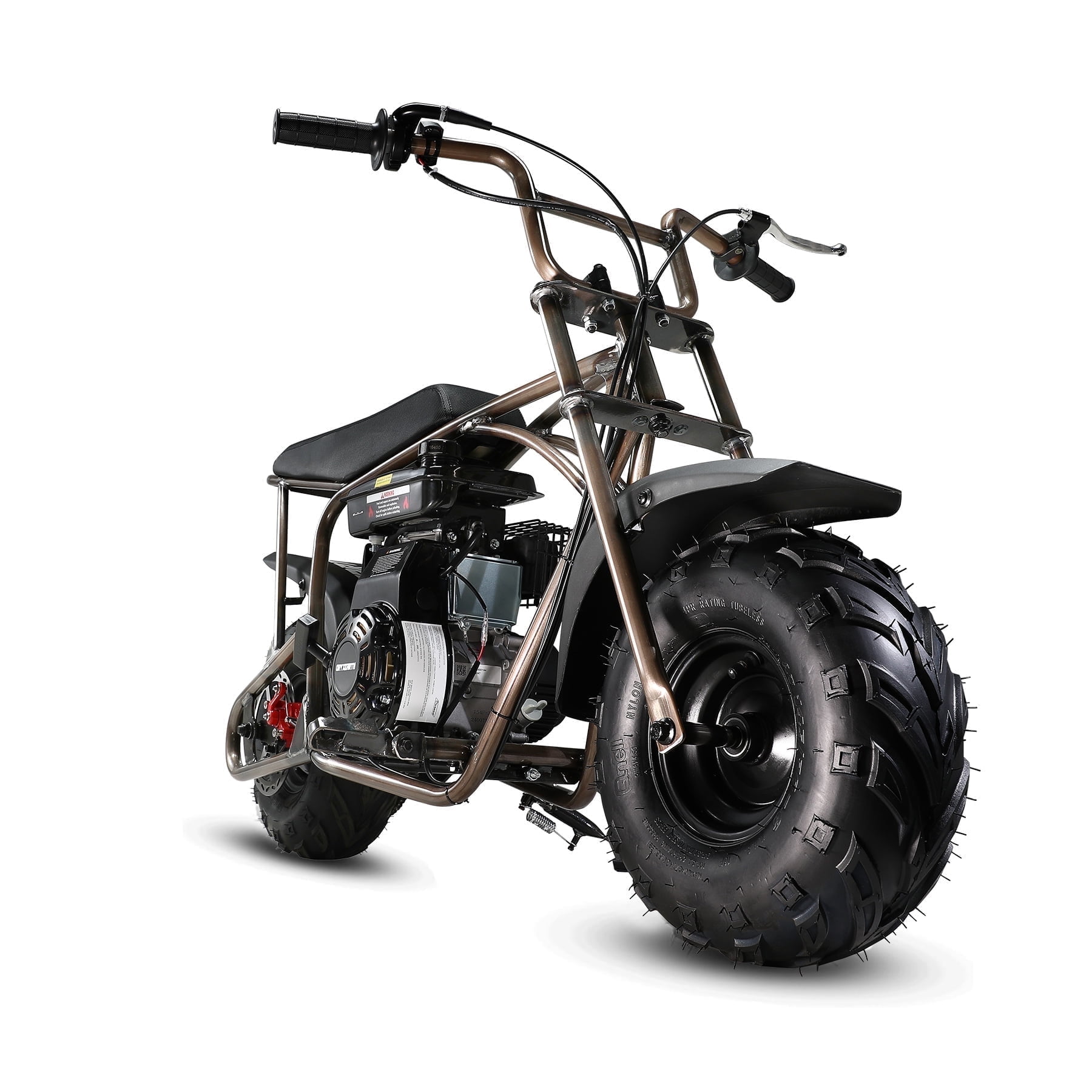 Oryxearth 105CC 4-Stroke Mini Dirt Bike, 3.5HP Gas Powered Off Road Trail, up to 24 Mph, Rust ...