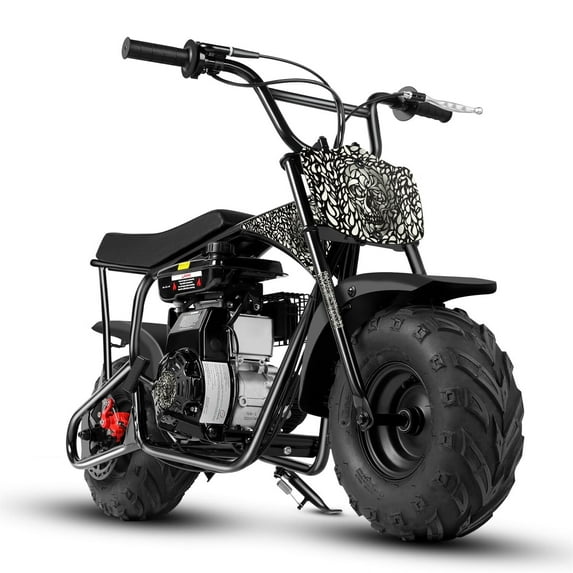 Oryxearth Mini Dirt Bike, 105CC 4-Stroke Gas Power Off Road Trail Bicycle, 0.32 gal, Skull ...