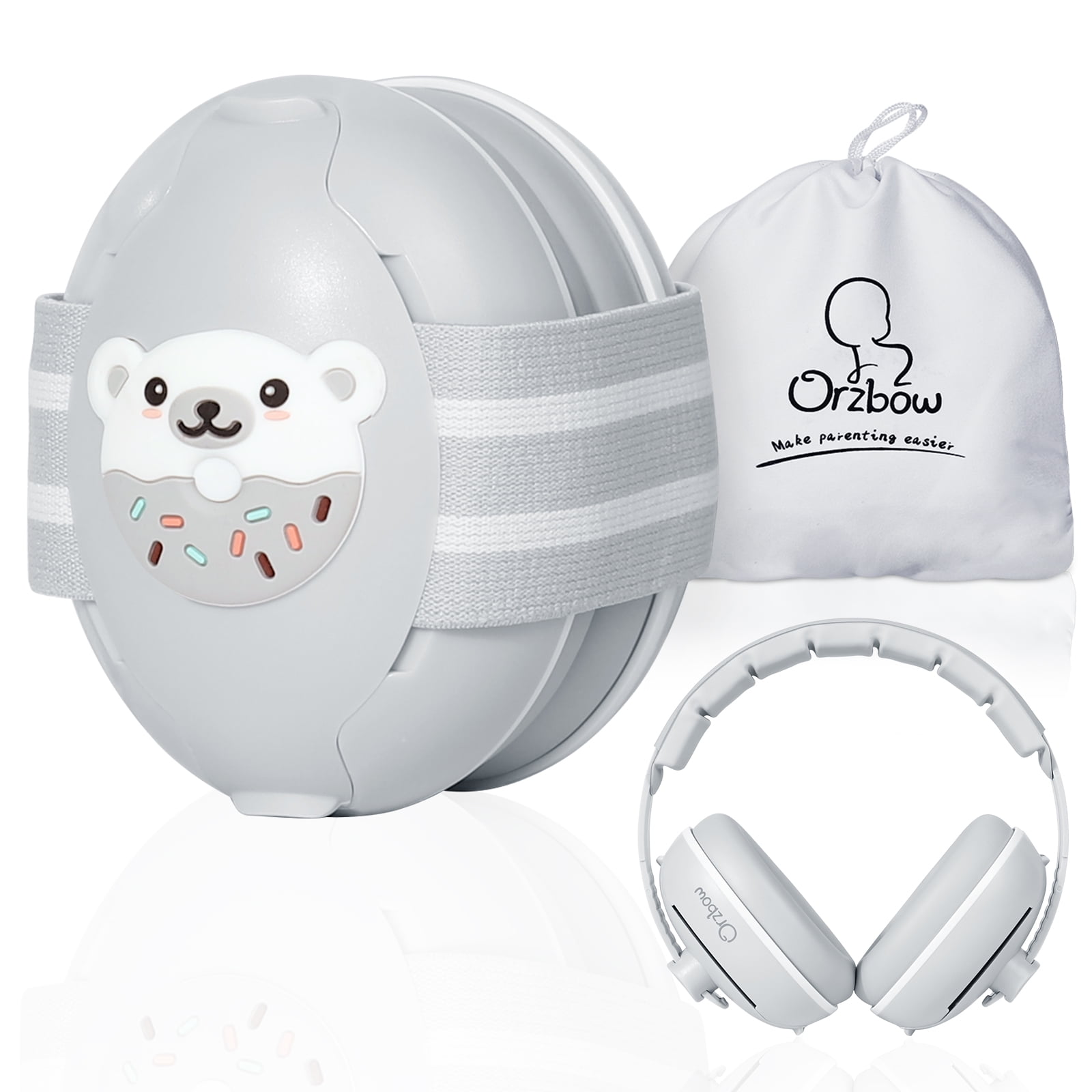 Orzbow Baby Noise Cancelling Headphones with Cute Bear Design for ...