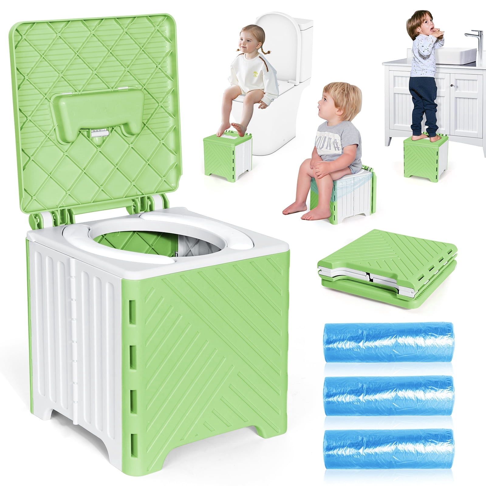 Orzbow Portable Potty for Toddler, 3-in-1 Foldable Potty Chair with ...