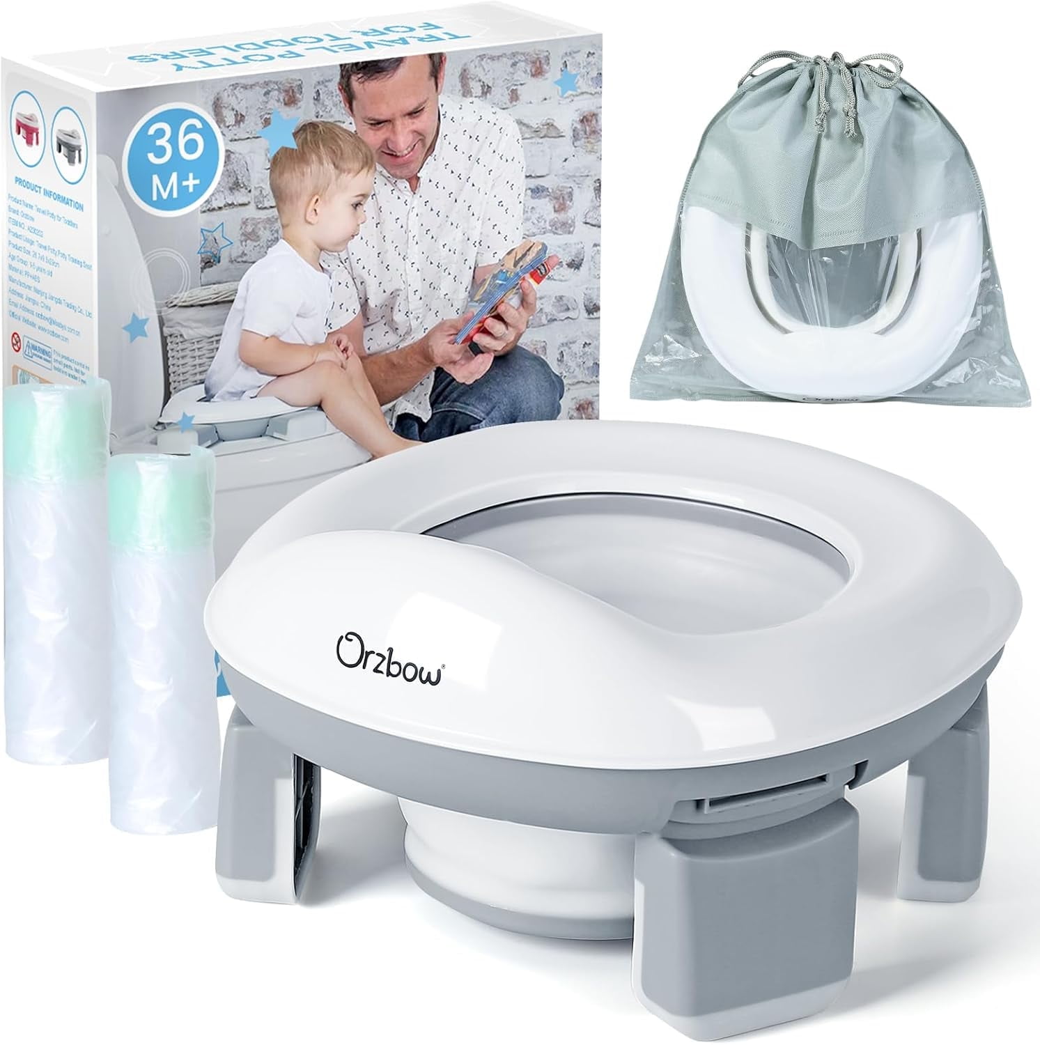 Orzbow Portable Potty Training Toilet for Kids with Storage Bag ...