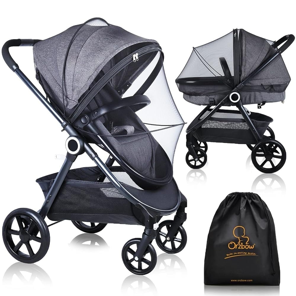 Orzbow Universal Mosquito Net for Stroller with Two-Way Zippers ...
