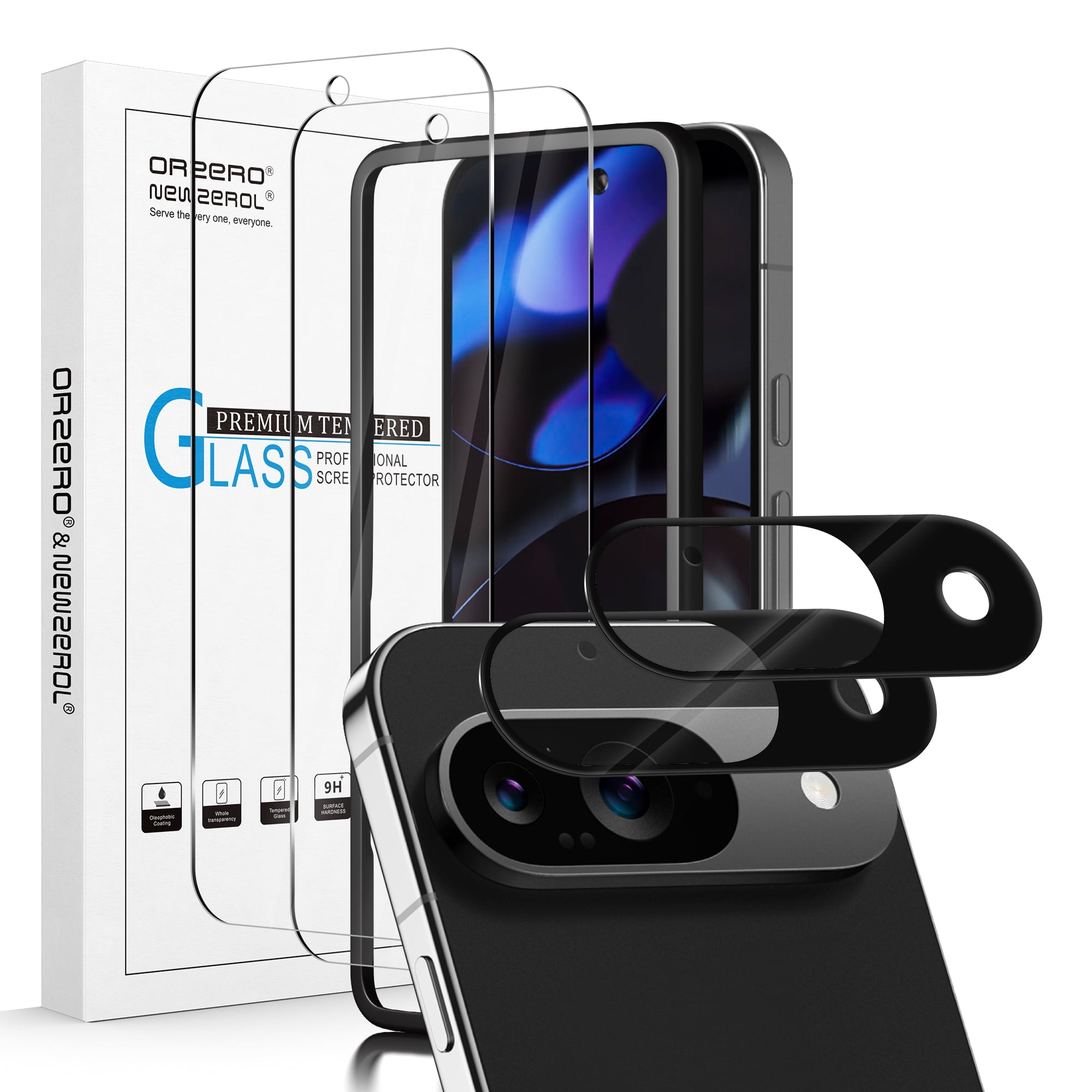 Orzero (2+2) for Google Pixel 9, 2 Pack Screen Protector + 2 Pack ...