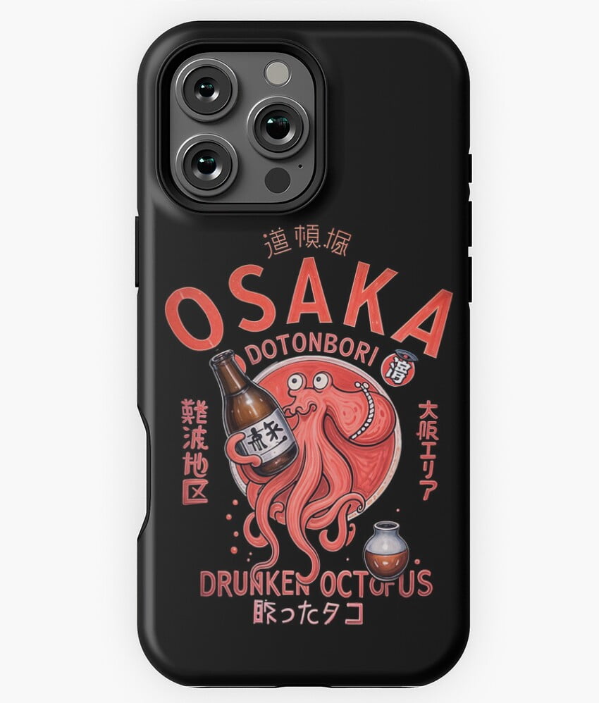 Osaka Drunken Octopus Japanese Art N7979 Phone Case for iPhone 17 16 15 ...