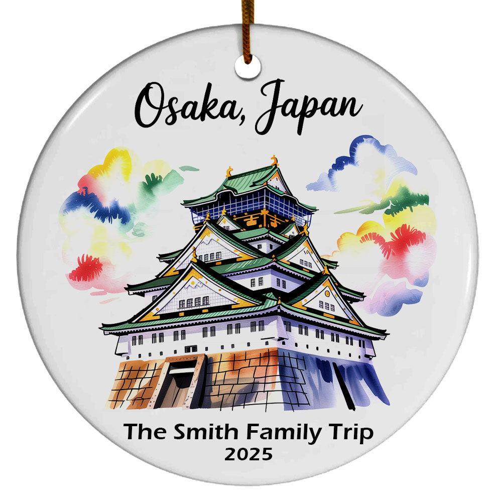 Osaka Japan Osaka Castle Christmas Ornament, Collection of City Travel ...