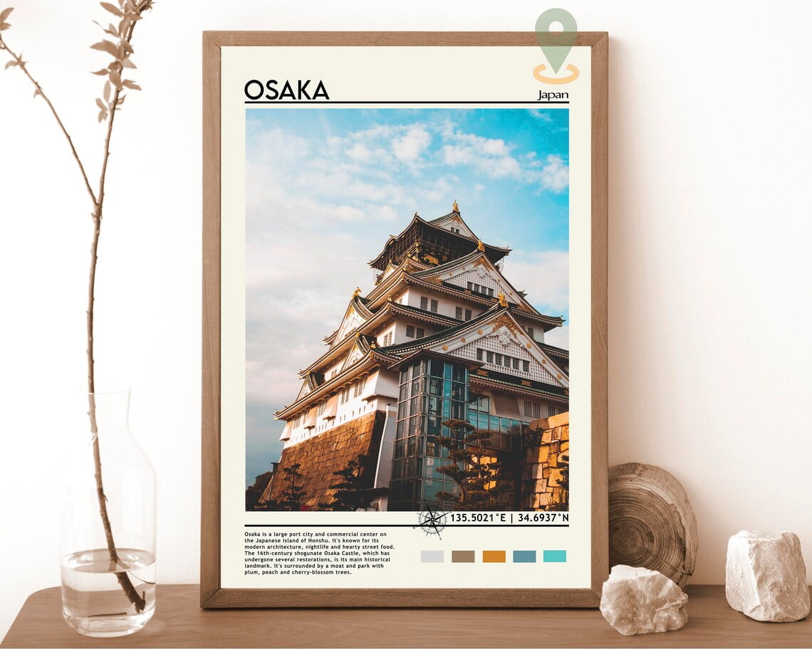 Osaka Print, Vintage Poster, Osaka Wall Art, Osaka Poster, Osaka Photo ...