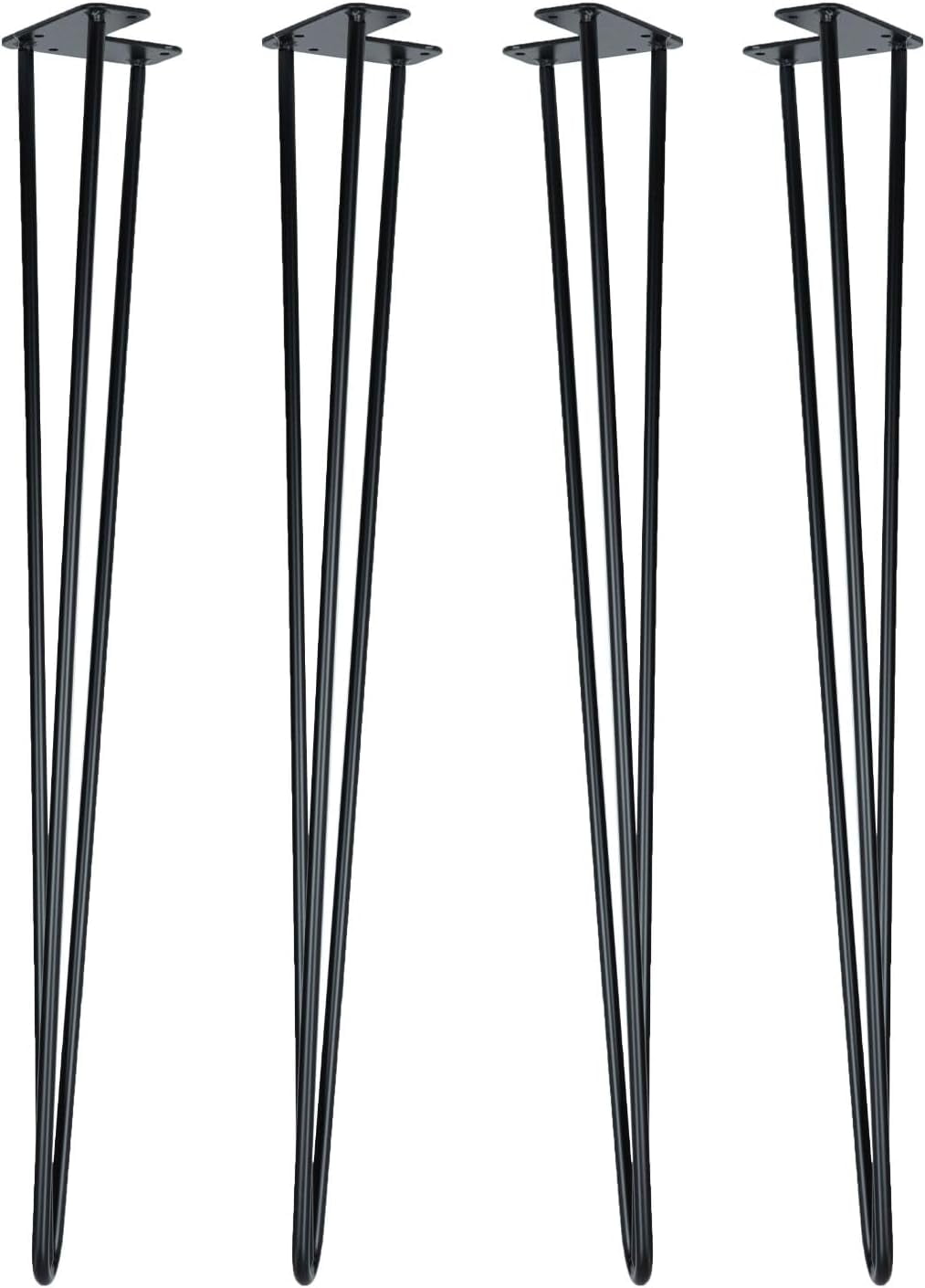 Osborne Hairpin Black Steel Hairpin Legs Finish (Set of Four), Heavy ...