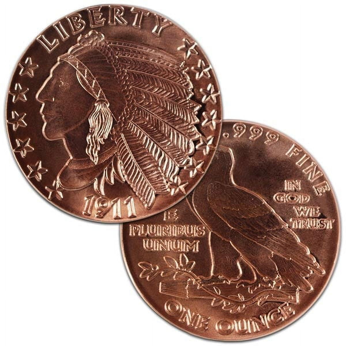 Osborne Mint 1 Oz Copper Indian Head Round - .999 Pure, 20 Count, Adult ...