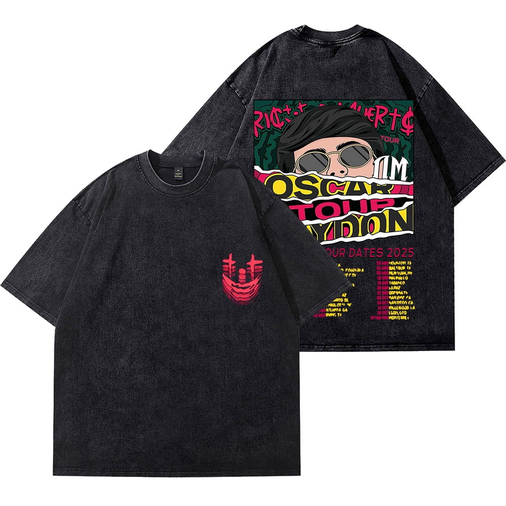 Oscar Maydon Rico o Muerto Tour 2025 Merch Vintage Wash T-Shirts Women ...