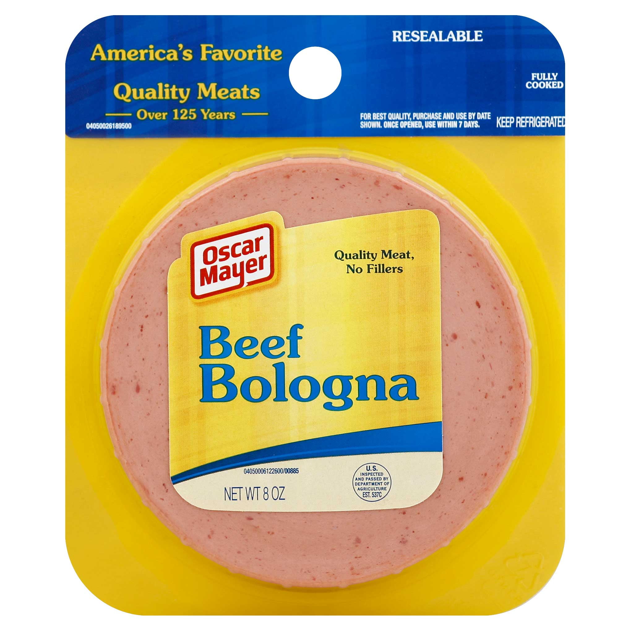 Oscar Mayer Original Beef Bologna, USDA Inspected Quality Meat, 8oz ...