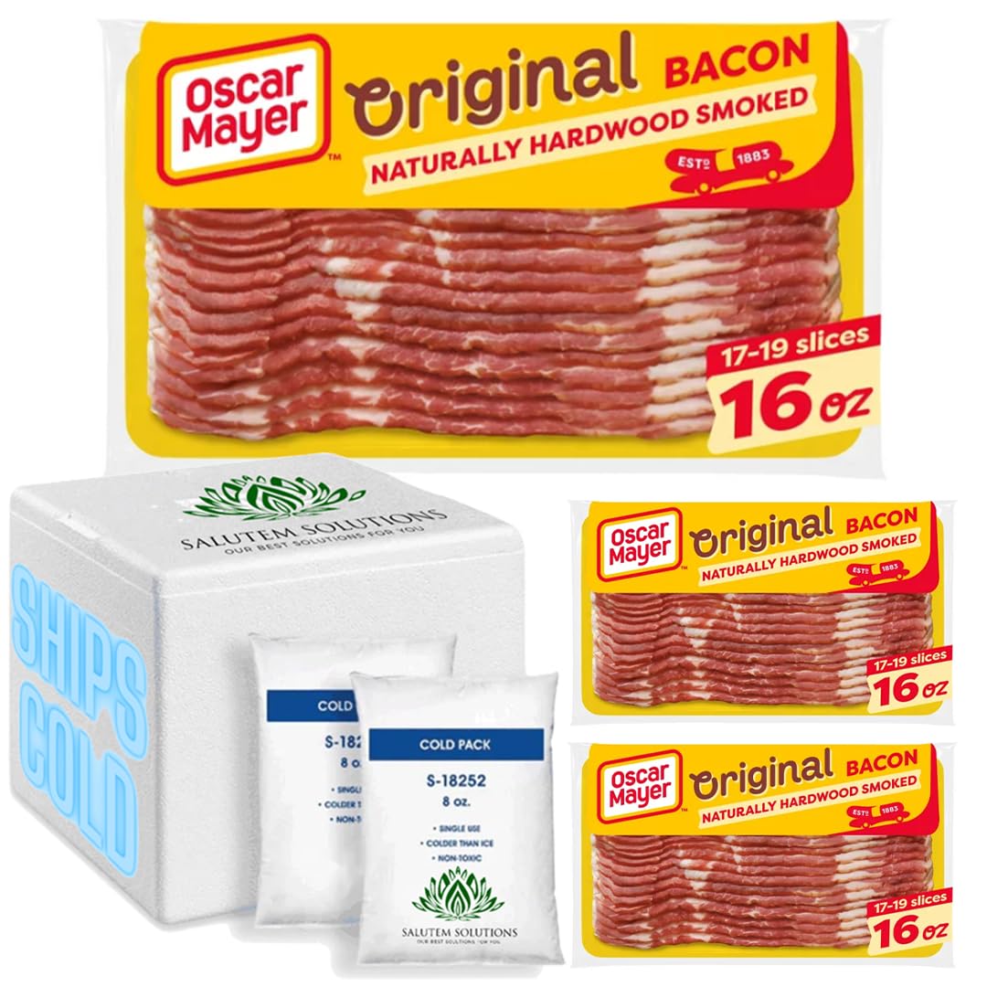 Oscar Mayer Original Bacon 12Hour Natural Wood Smoked, 16 Oz Pack of 3 ...