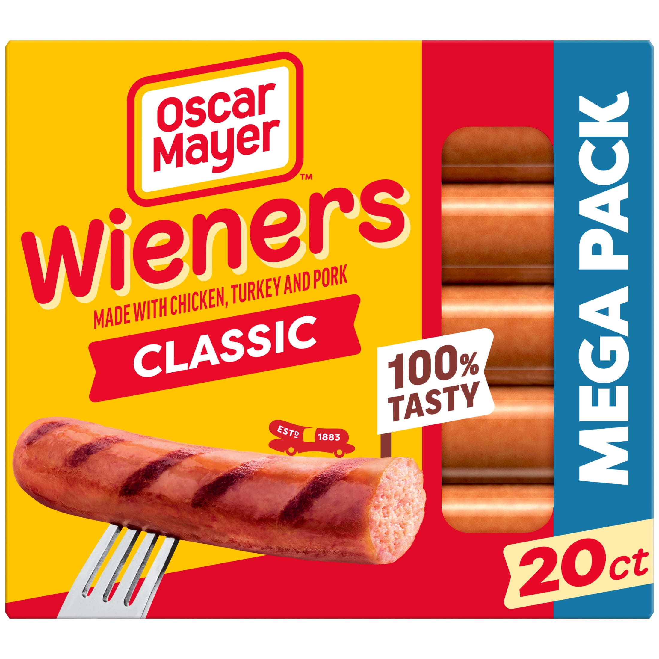 Oscar Mayer Wieners Original Hot Dogs Mega Pack, 20 Ct Box - Walmart.com
