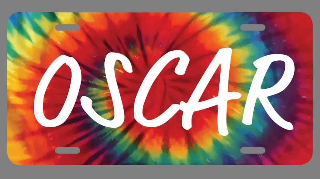 Oscar Name Tie Dye Style License Plate Tag Vanity Novelty Metal | UV ...