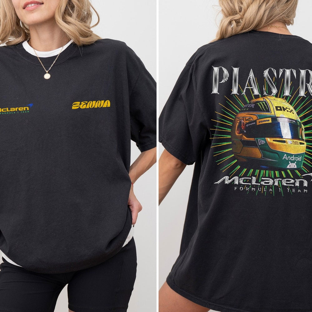 Oscar Piastri 'McLaren Senna Helmet' Vintage Style Unisex T-shirt ...