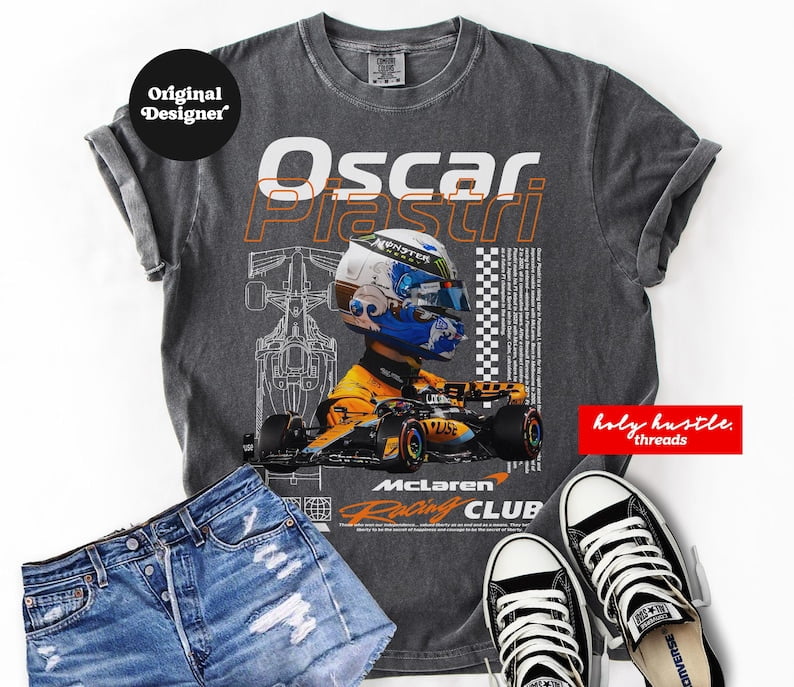 Oscar Piastri McLaren Vintage Shirt, Formula 1 Tee, Comfort Colors ...