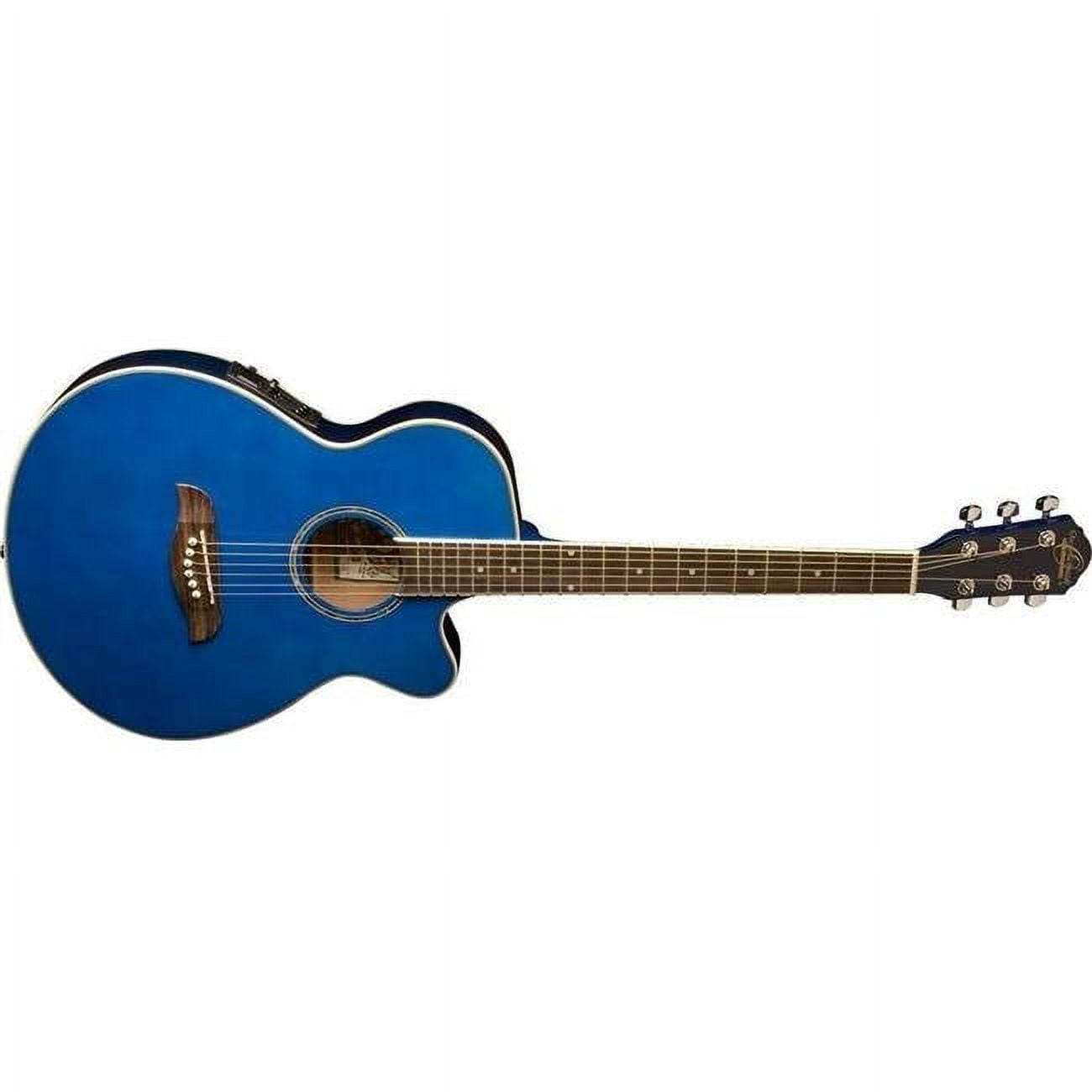 Oscar Schmidt OG8CE Folk Acoustic Electric Guitar Transparent Blue ...
