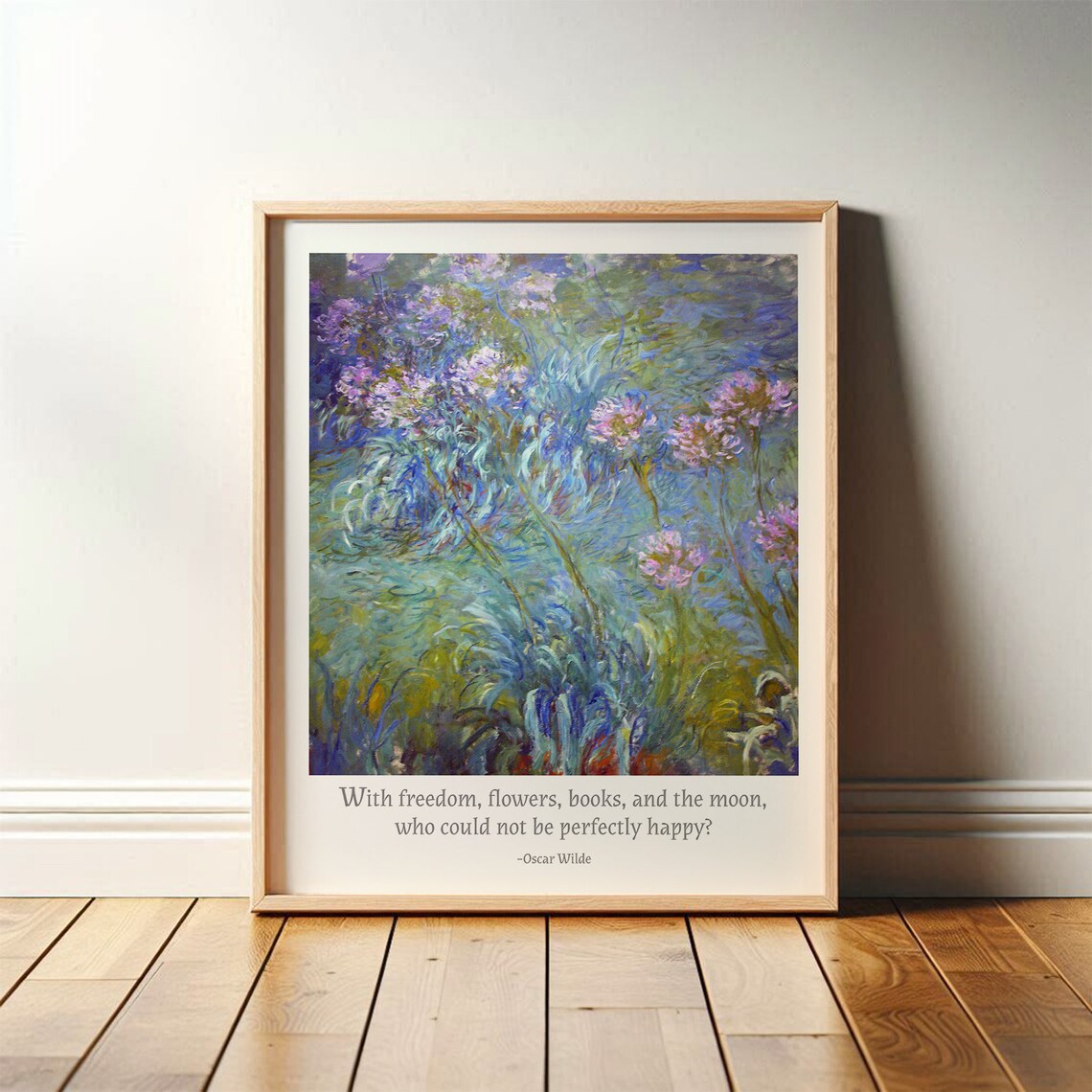 Oscar Wilde Book Lovers Quote, Classroom Wall Art, Blue Green Book Nook ...