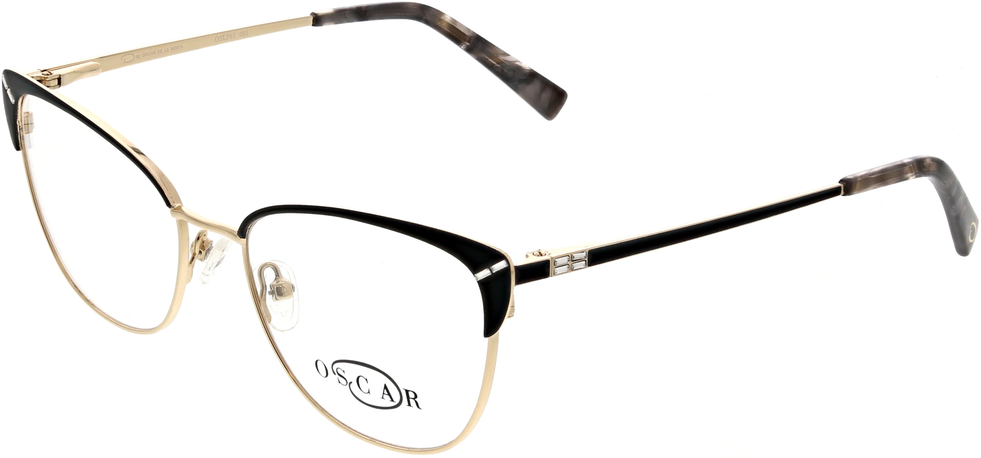 Oscar Women's Cat Eye Eyeglasses, OSL765, Black, 51-17-135, with Case ...