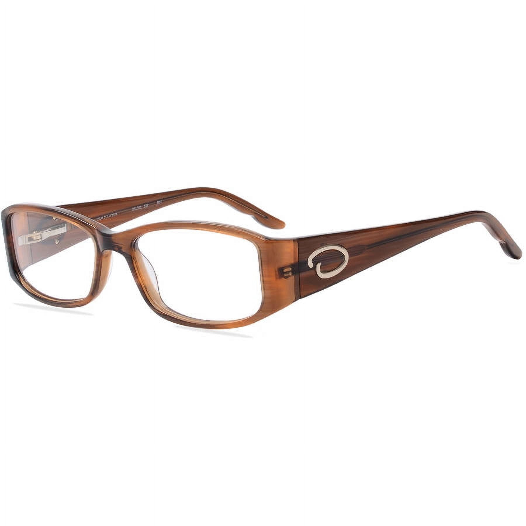 Oscar Women's Rectangular Eyeglasses, OSL702, Brown, 52-16-135 ...