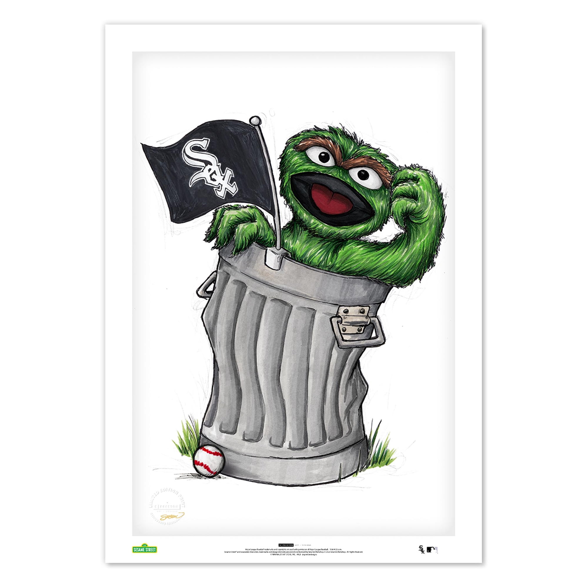 Oscar the Grouch Chicago White Sox 24" x 36" Sesame Street Limited ...