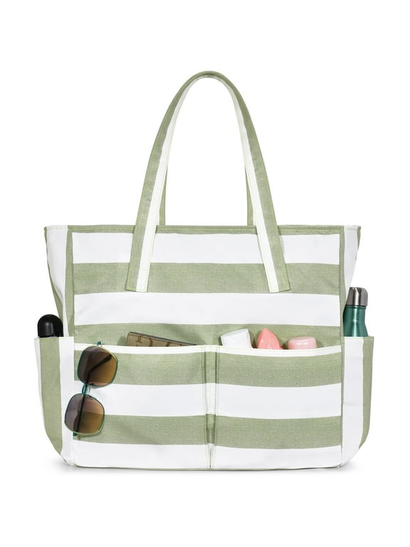 Disketp Cute Flamingo Large Capacity Beach Bag, Waterproof Sandproof ...