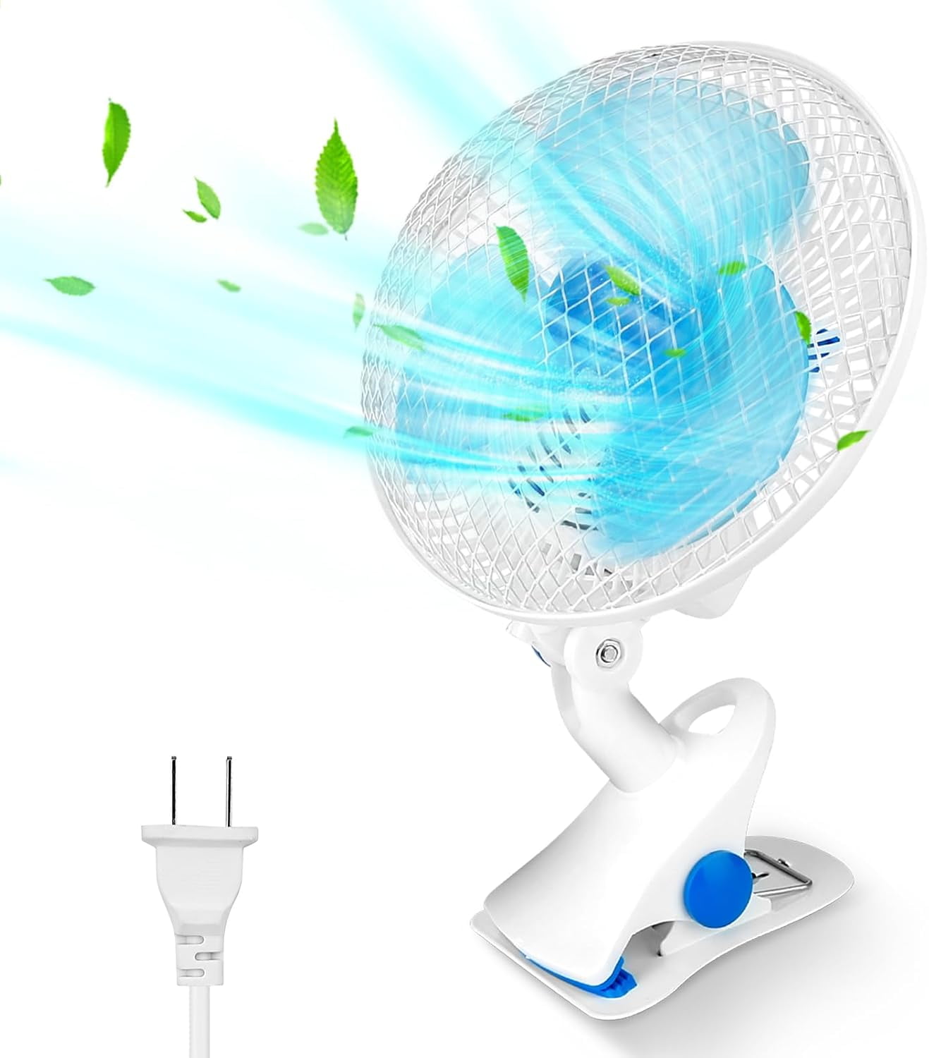 Oscillating Clip on Fan, 2 Speed Personal Table Fan, Small Desk Fans ...