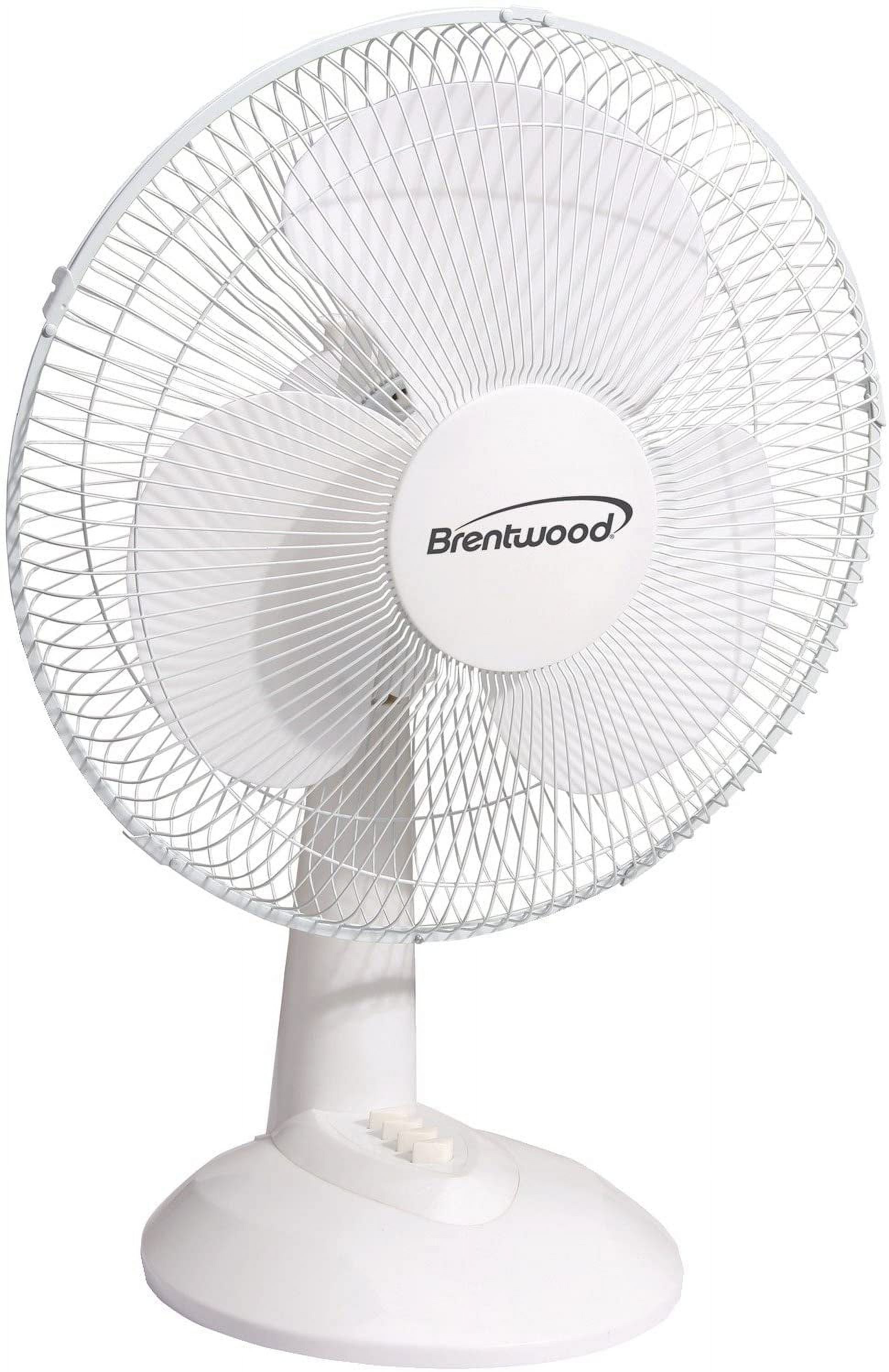 Oscillating Desk Fan 3-Speed, 12-Inch, White - Walmart.com