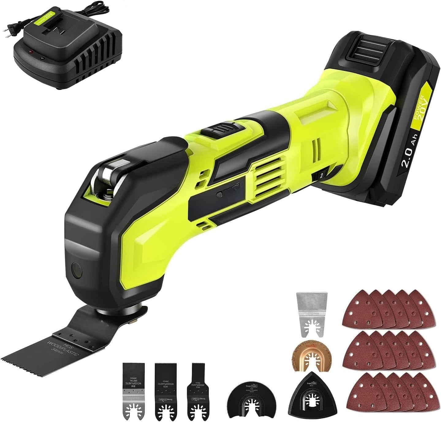Oscillating Multi Tool Cordless, 20V DIY Tool Kit, 6 Speed, 3.2 ...