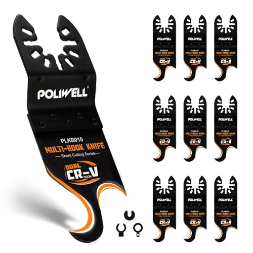 Oscillating Multi Tool Hook Knife Blade 10PCS,Oscillating Multitool ...