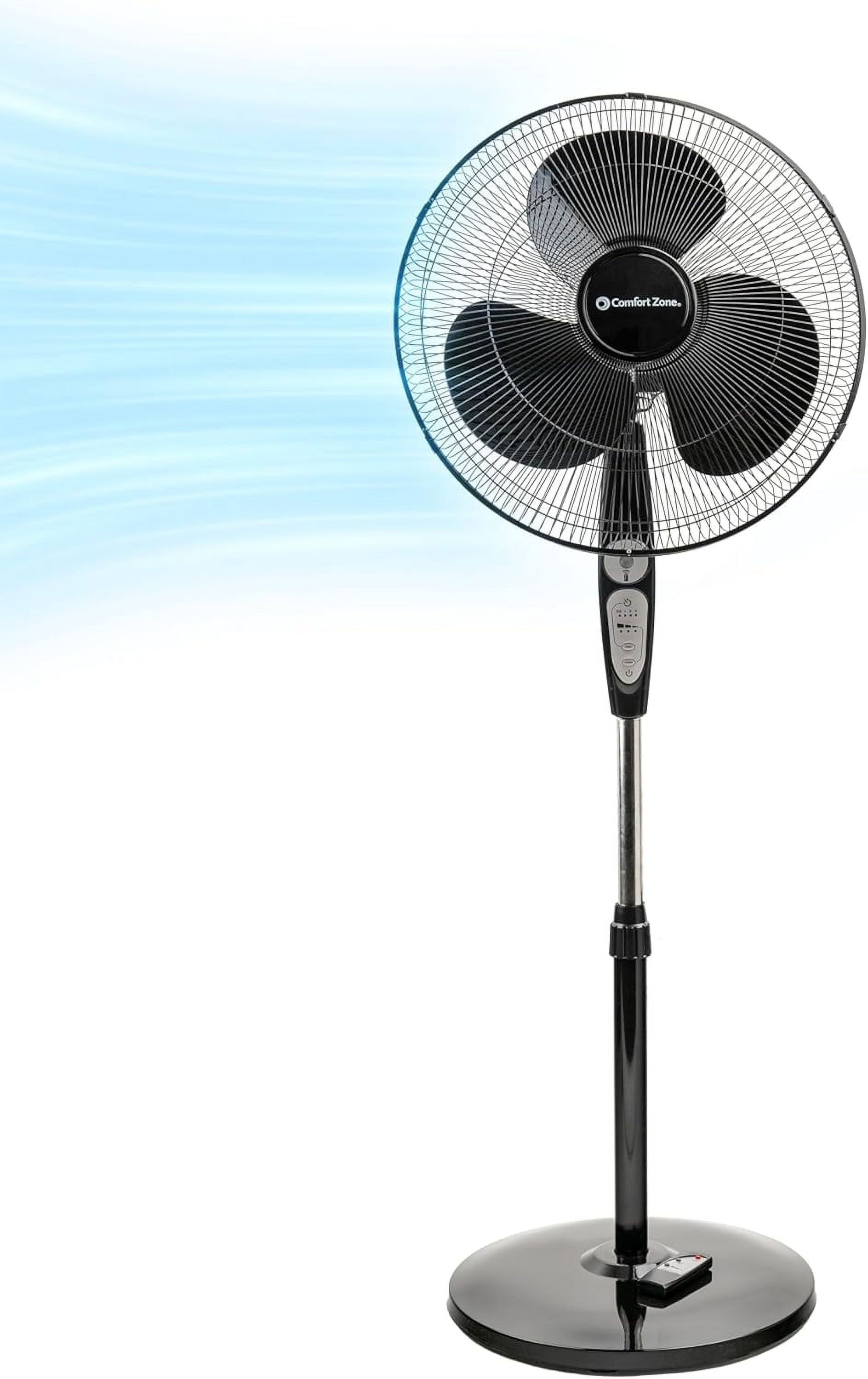 Oscillating Pedestal Fan with Remote Control, Stand Fan, 18 inch, 3 ...