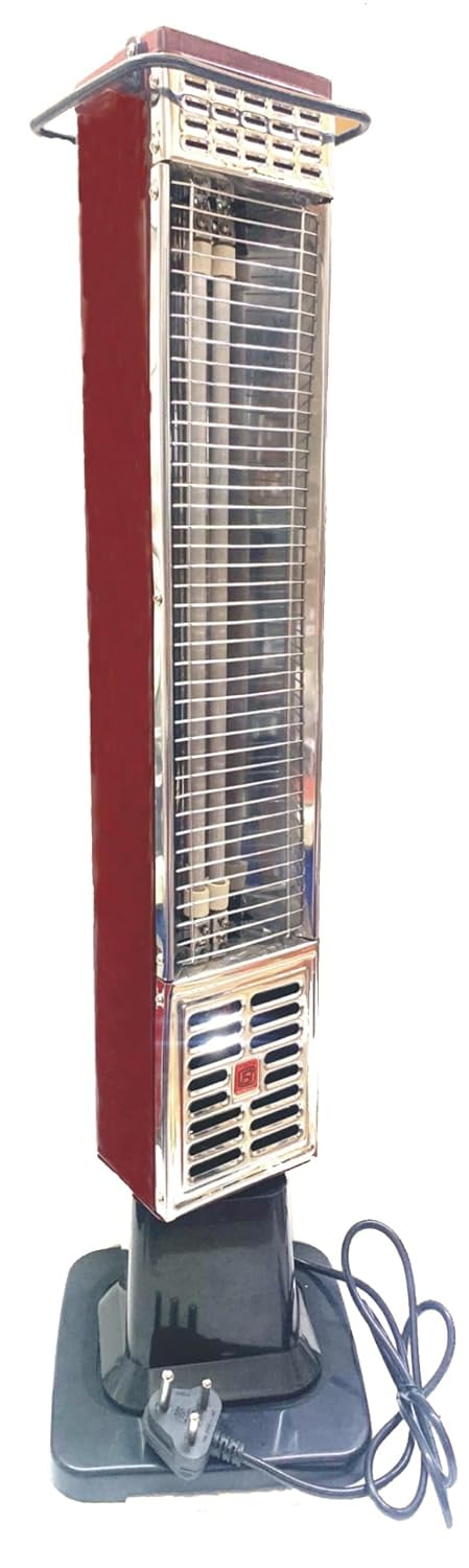 Oscillating Quartz Heater 1500 Watts Double Rod Tower Heat Pillar 2 ...
