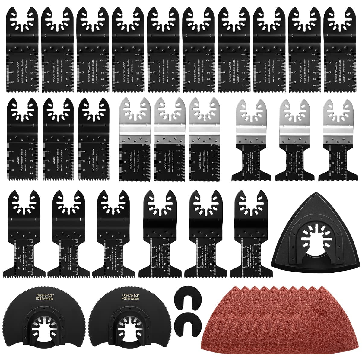 40 PCS Oscillating Saw Blades Multitool Kit Fit Dewalt, Milwaukee ...