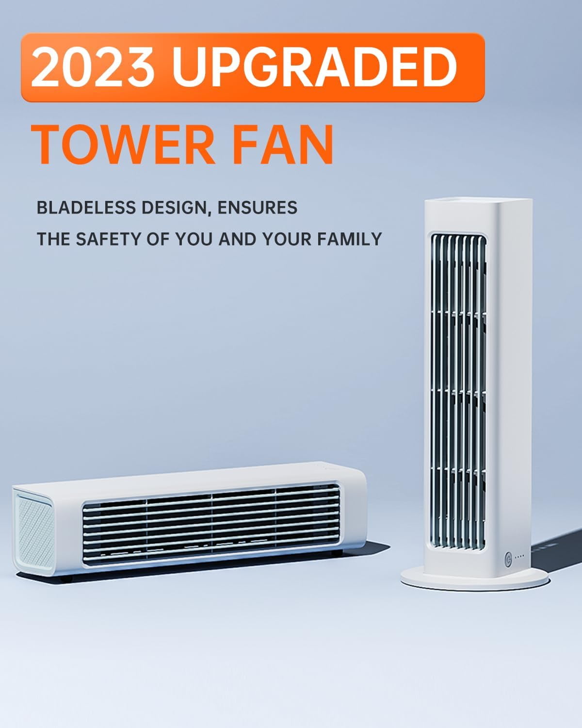 Oscillating Small Tower Fan - Bladeless Desk Fan with Remote Control ...