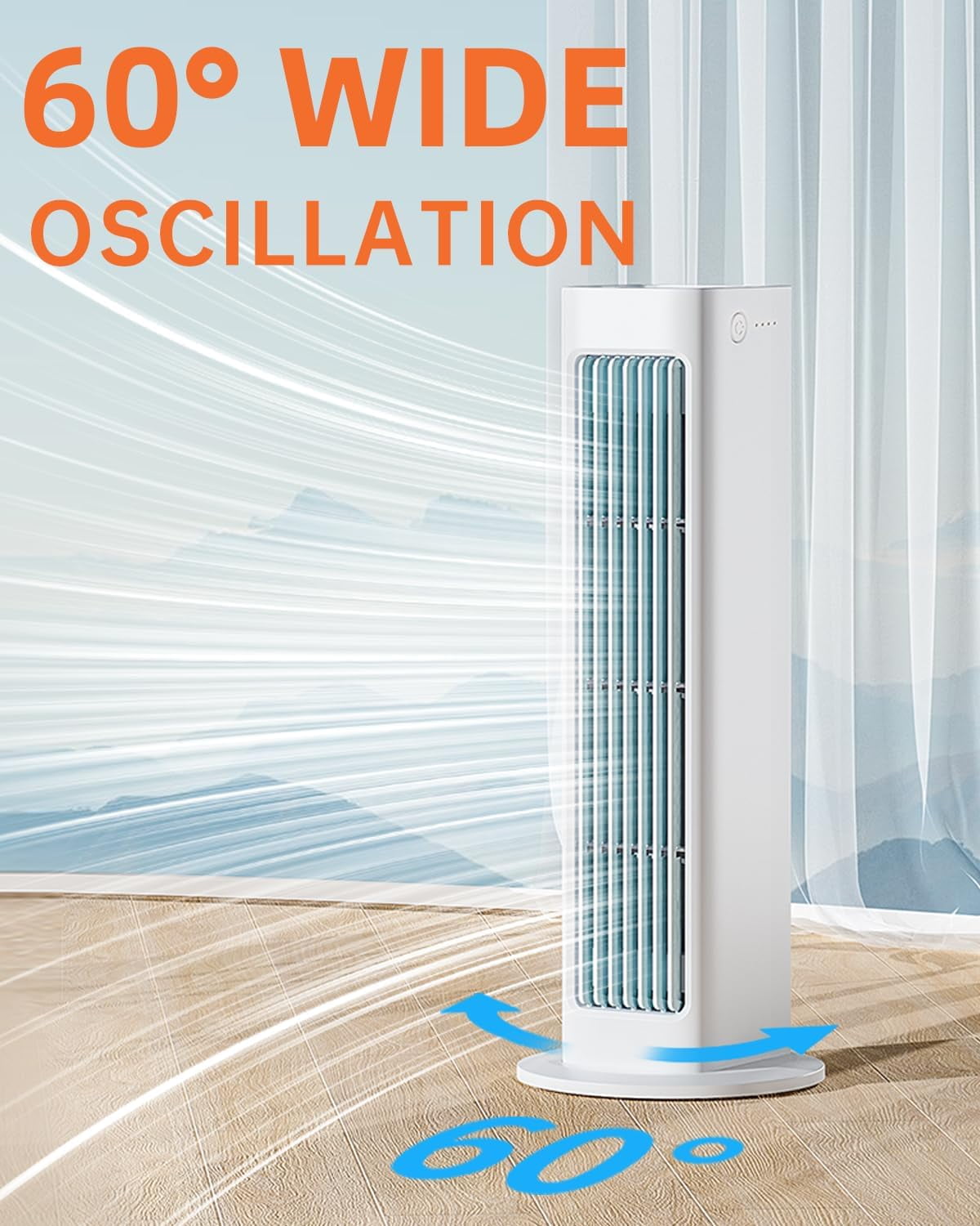 Oscillating Small Tower Fan - Bladeless Desk Fan with Remote Control ...