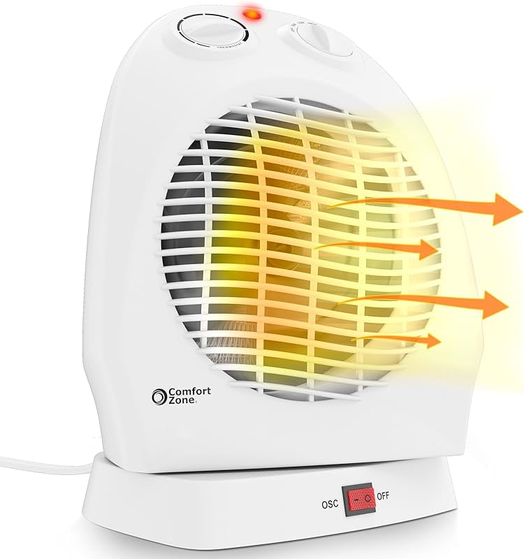 Oscillating Space Heater with Adjustable Thermostat, Desktop, Fan ...