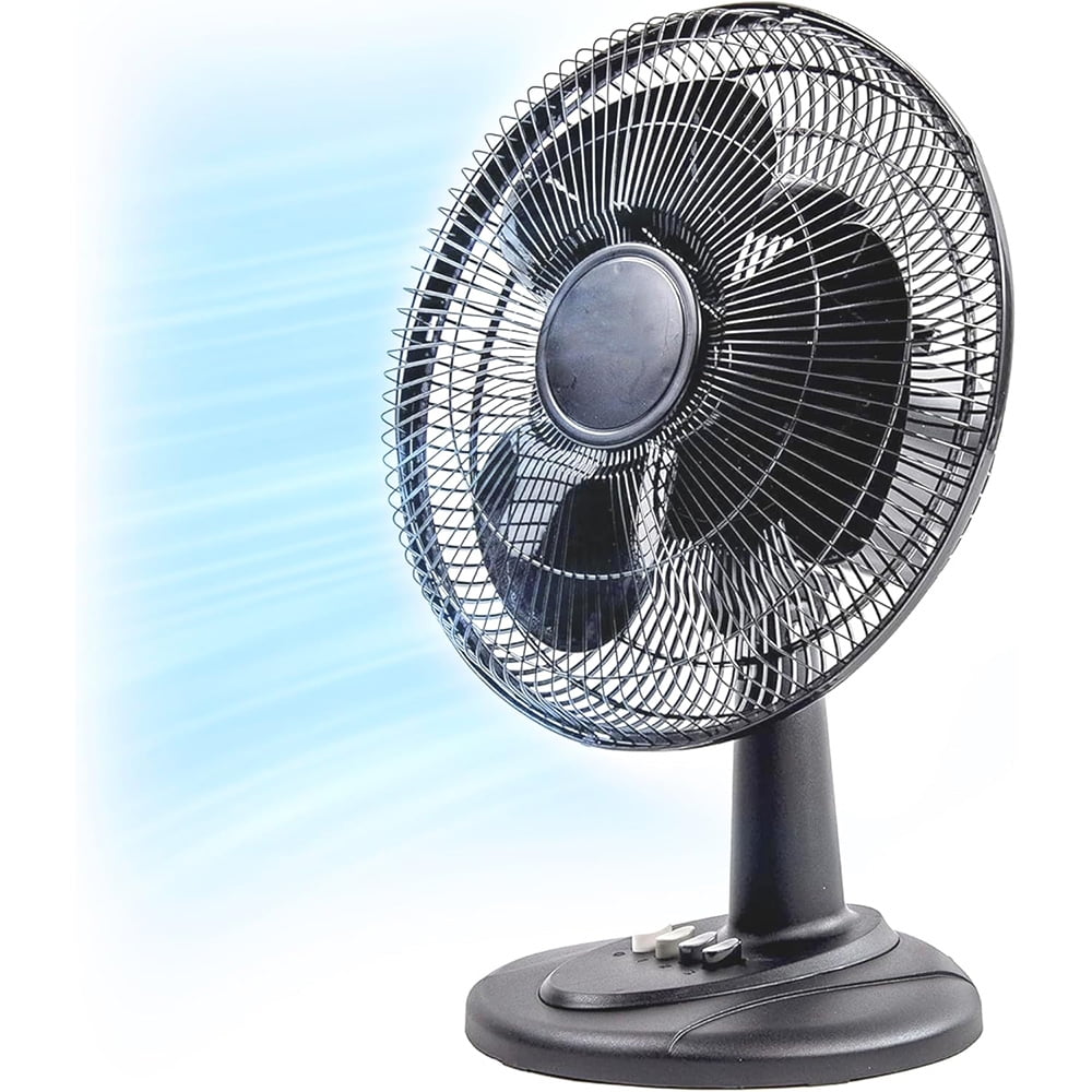 Oscillating Table Fan with Adjustable Tilt, Convenient Push Button ...