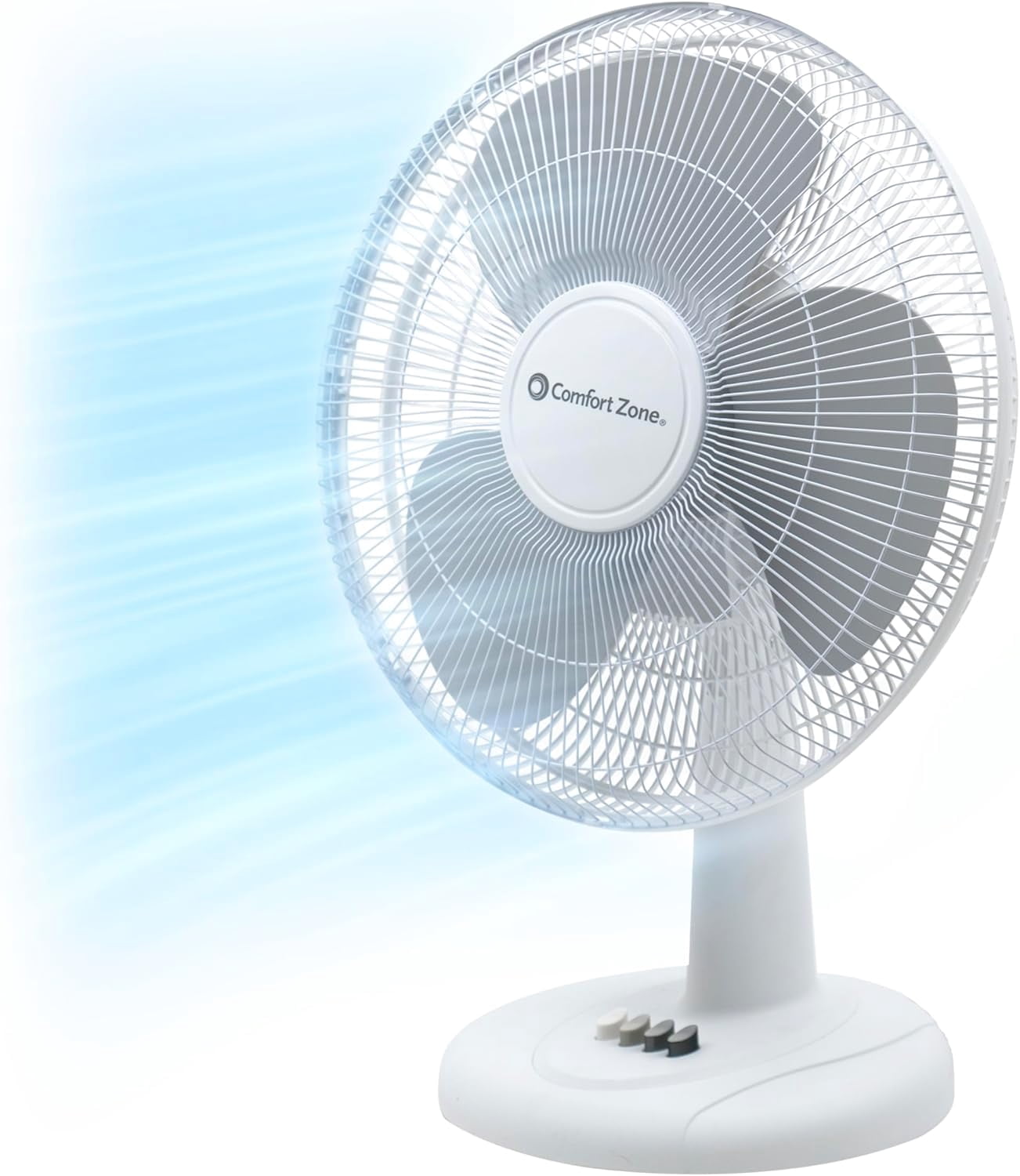 Oscillating Table Fan with Adjustable Tilt, Convenient Push Button ...