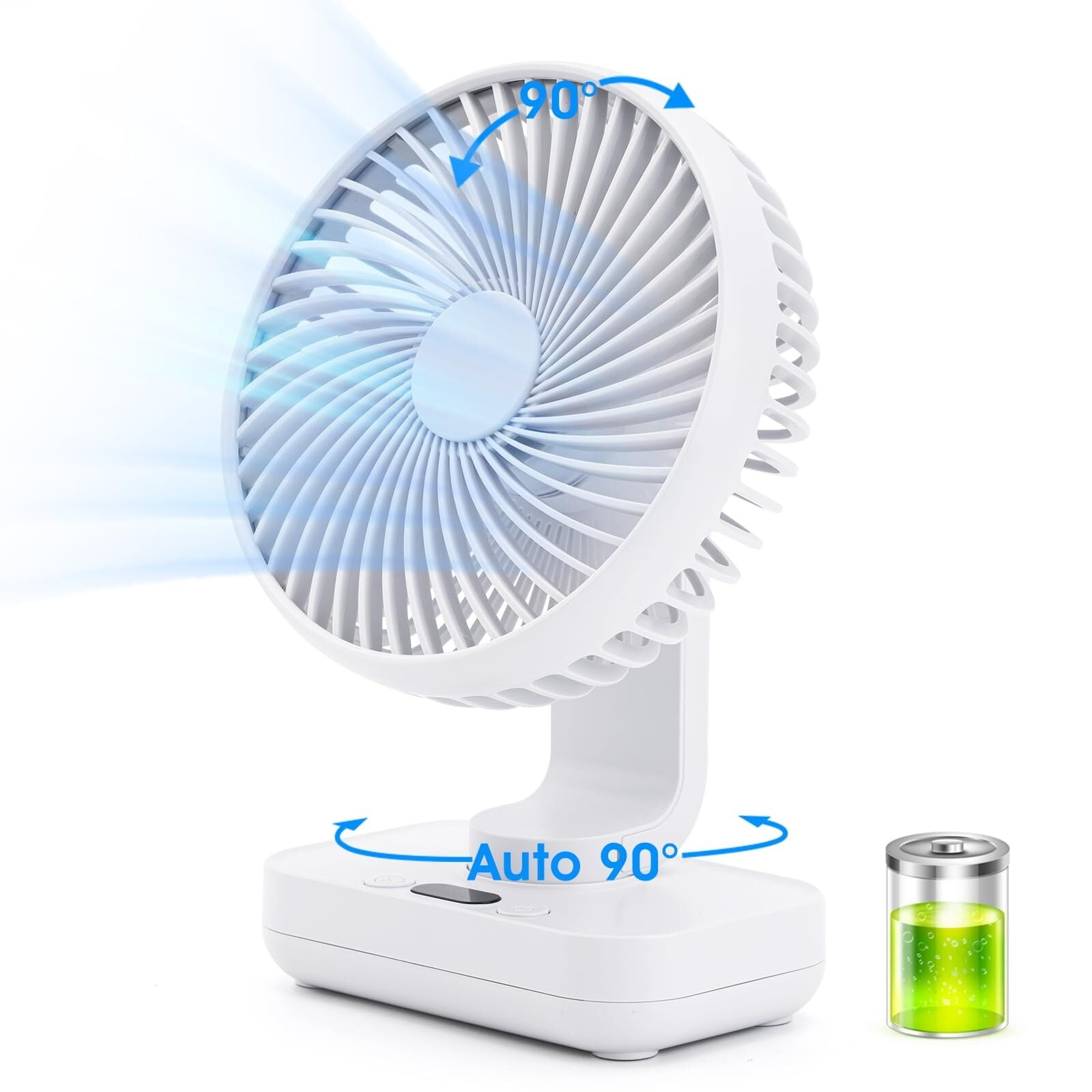 Oscillating Table Fan Small Oscillating Fan for Bedroom/Indoor/Outdoor ...