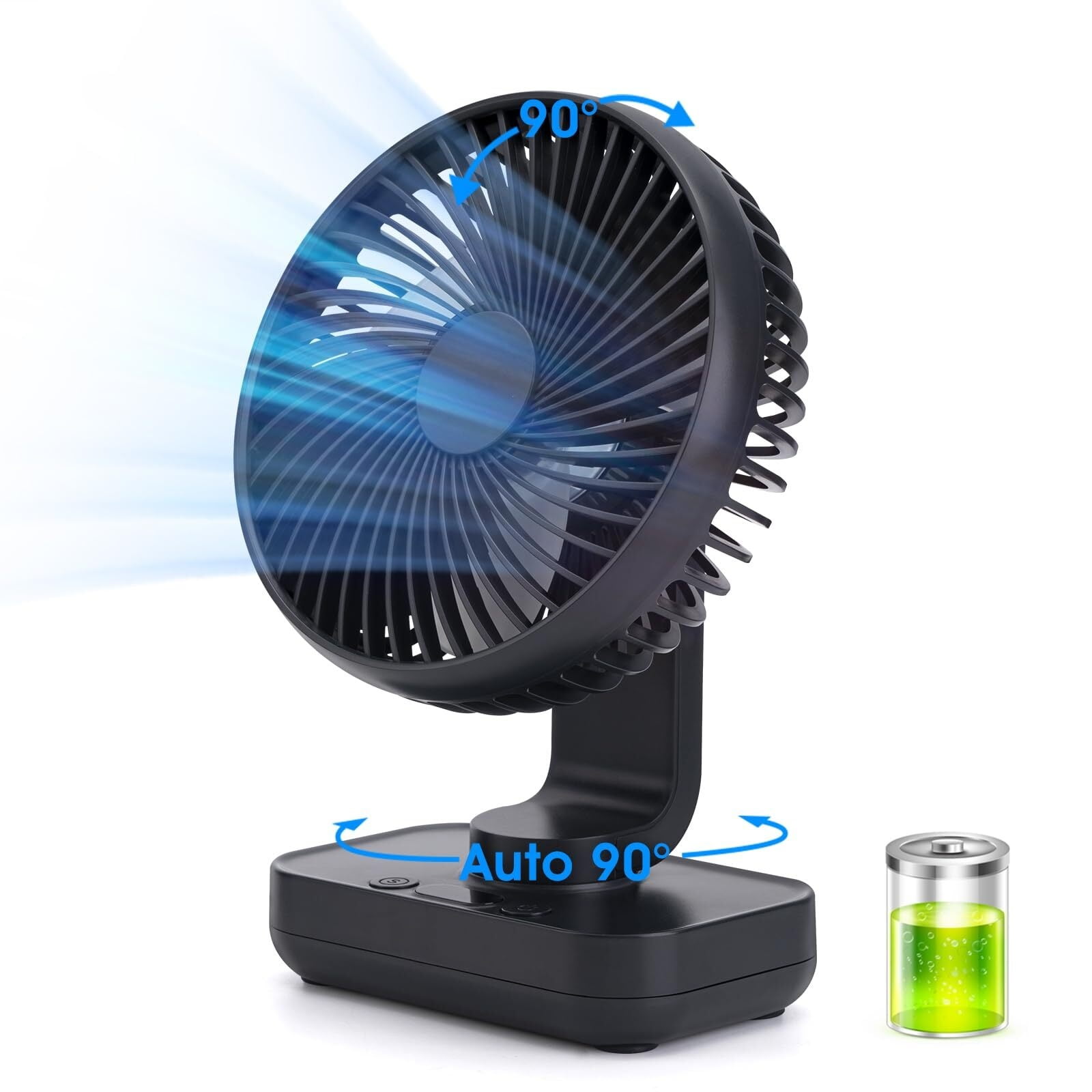 Oscillating Table Fan Small Oscillating Fan for Bedroom/Indoor/Outdoor ...